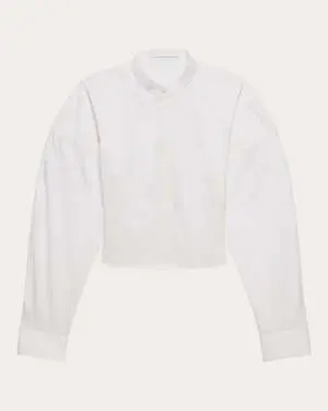 Helmut Lang Cotton Poplin Cropped Saddle Shirt