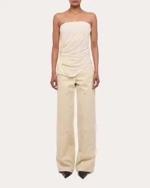 Helmut Lang Stretch Jersey Twisted Tube Top