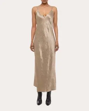 Helmut Lang Crinkled Asymmetric Slip Dress - Neutral