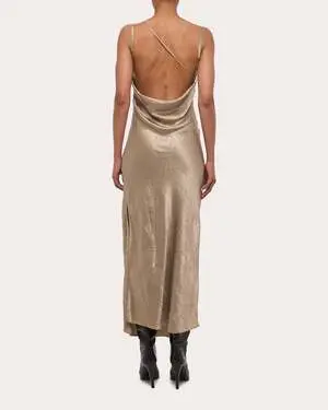Helmut Lang Crinkled Asymmetric Slip Dress - Neutral