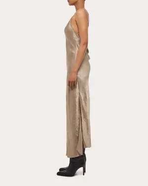 Helmut Lang Crinkled Asymmetric Slip Dress - Neutral