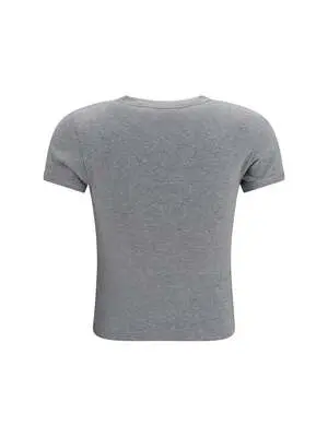 Saint Laurent Fitted Cotton T-shirt With Embroidered Logo