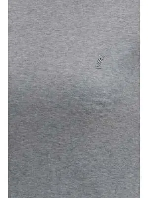Saint Laurent Fitted Cotton T-shirt With Embroidered Logo