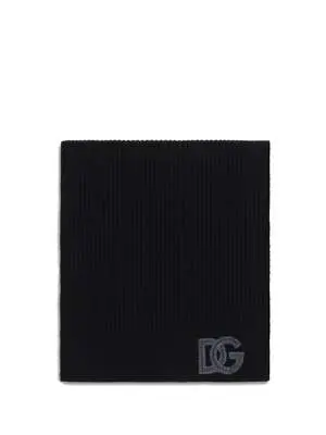 Dolce & Gabbana Ribbed Virgin Wool Scarf - Black