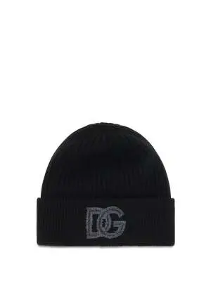Dolce & Gabbana Logo English Rib Knit Beanie