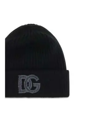 Dolce & Gabbana Logo English Rib Knit Beanie