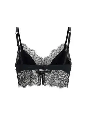 Dolce & Gabbana Satin Soft-cup Bralette Bra With Lace