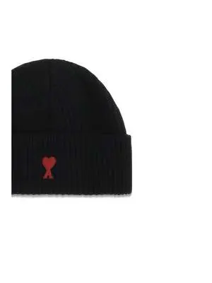 AMI Paris Quota De Coeur Wool Beanie