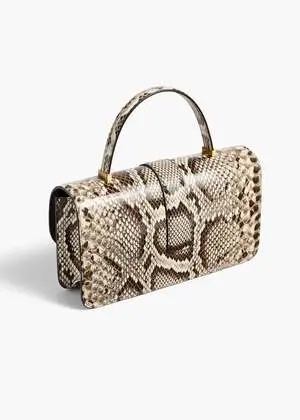 Khaite Blake Top Handle Bag In Python - Natural