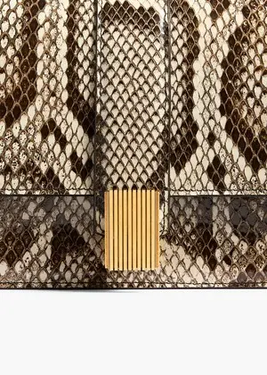 Khaite Blake Top Handle Bag In Python - Natural