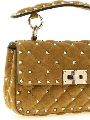 Valentino Garavani Rockstud Spike Small Shoulder Bag - Cream
