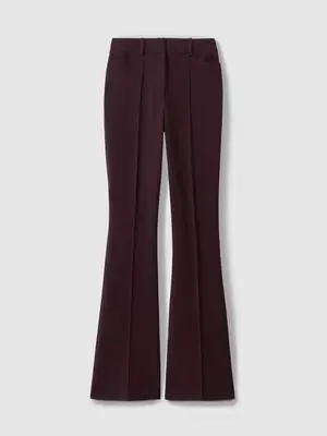 REISS Gabi Petite Flared Suit Trousers - Berry