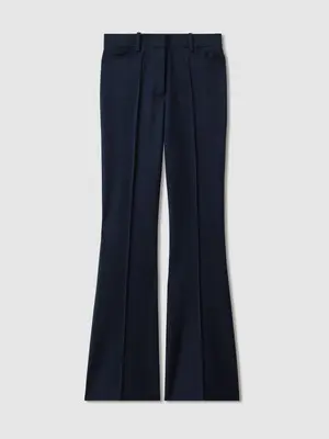 REISS Gabi Petite Flared Suit Trousers - Navy