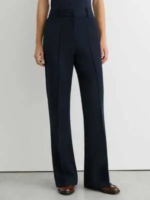 REISS Gabi Petite Flared Suit Trousers - Navy