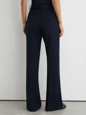 REISS Gabi Petite Flared Suit Trousers - Navy