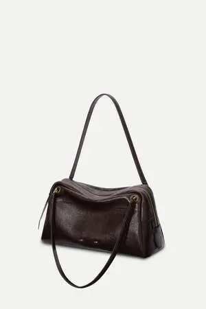Fabrique Marais Soft Boston Bag In Waxed Leather - Earth Tone