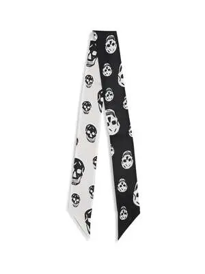 Alexander McQueen Skull Ribbon Scarf - Black