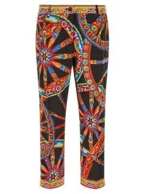 Dolce & Gabbana Carretto Print Cotton Trousers