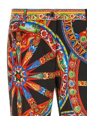Dolce & Gabbana Carretto Print Cotton Trousers