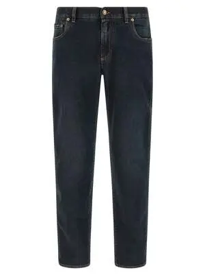 Dolce & Gabbana Logo Plaque Jeans - Blue