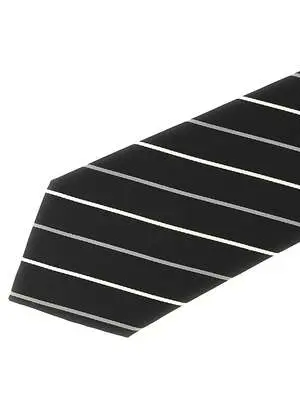 Saint Laurent Striped Tie - Black