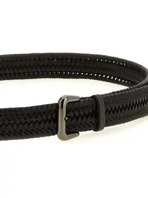 Brunello Cucinelli Stretch Leather Braided Belt