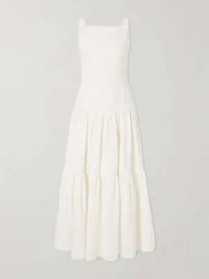 AGUA BENDITA Abeja Playa Broderie Anglaise Cotton Maxi Dress