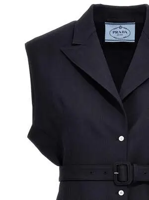 Prada Belt Wool Vest