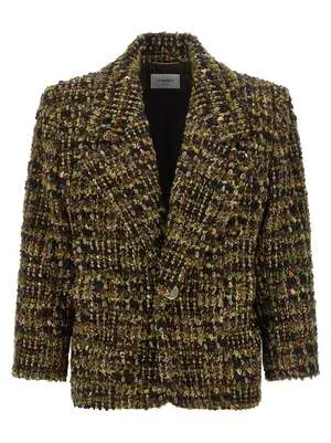 Saint Laurent Bouclé Tweed Blazer - Multicolor