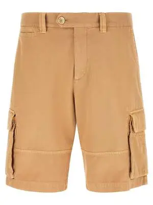 Brunello Cucinelli Cotton Cargo Bermuda Shorts - Cream