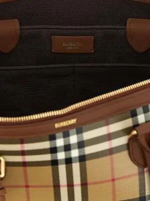 Burberry Check Shopping Bag - Cream