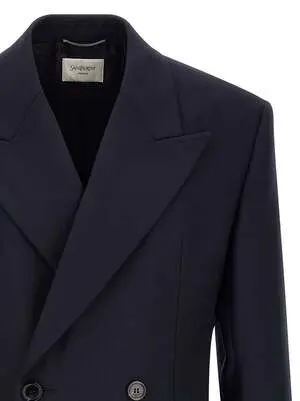 Saint Laurent Felted Wool Gabardine Blazer Jacket