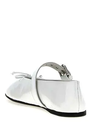 Miu Miu Buckle And Bow Ballet Flats