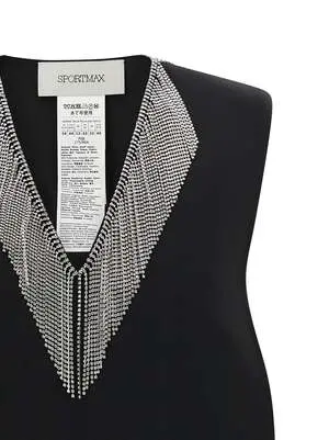Sportmax Faglia Rhinestone Fringe Technical Cady Top