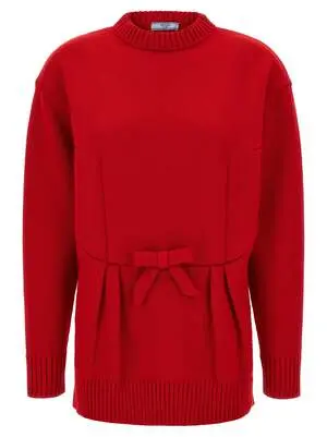 Prada Bow Sweater - Red