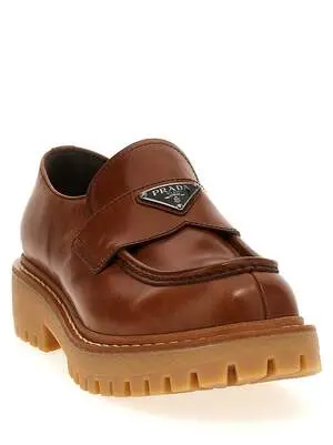 Prada Double Chocolate Leather Loafers