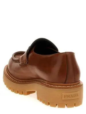 Prada Double Chocolate Leather Loafers