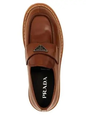 Prada Double Chocolate Leather Loafers