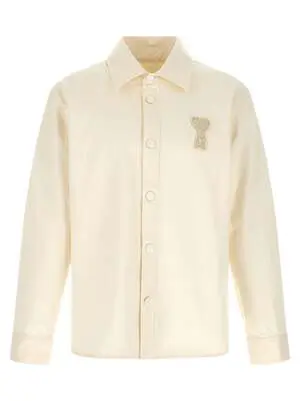 AMI Paris De Coeur' Overshirt - Cream