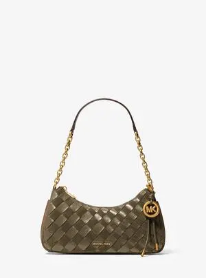 Michael Kors Nolita Hand-woven Leather Chain Pochette - Green