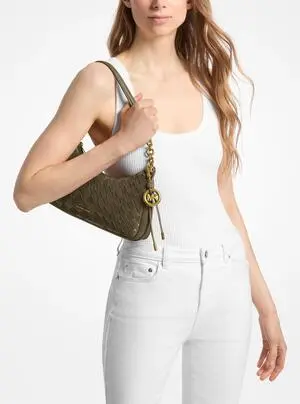Michael Kors Nolita Hand-woven Leather Chain Pochette - Green
