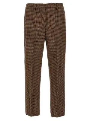 Prada Houndstooth Pants - Brown