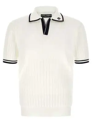 DOLCE & GABBANA Dolce & Gabbana Men Flat Ribbed Polo Shirt