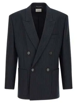 Saint Laurent Pinstriped Double-breasted Blazer