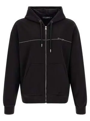 Dolce & Gabbana Logo Embroidery Hoodie - Black