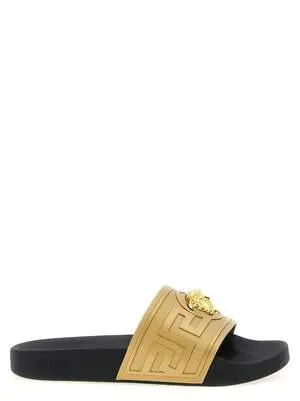 Versace La Medusa' Slides - Gold