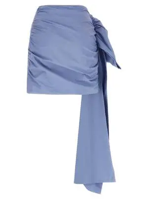 SELF-PORTRAIT Cotton Tie Side Mini' Skirt