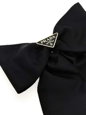Prada Re-nylon Bow Hair Clip - Black