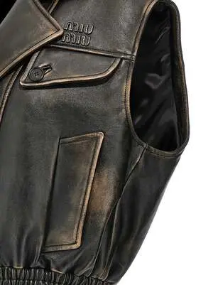 Miu Miu Logo Nappa Vest