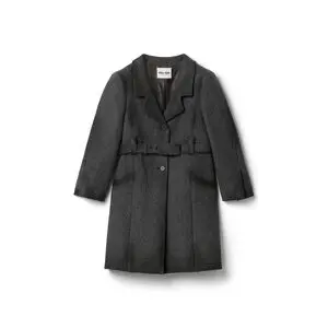 Miu Miu Single-breasted Double Wool Coat - Grey